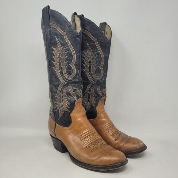 Larry Mahan | Shoes | Vtg Larry Mahan Boots Womens 55b Black Brown ...